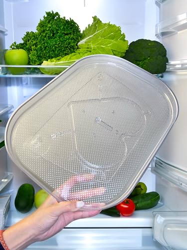 Londonderry Fridge Organizers and Storage with Lazy Susan Turntable - 15.7’’ and 13.7’’ Options | Efficient Rotation, Waste Reduction | Suitable for Refrigerator Cabinet and Pantry (Big)