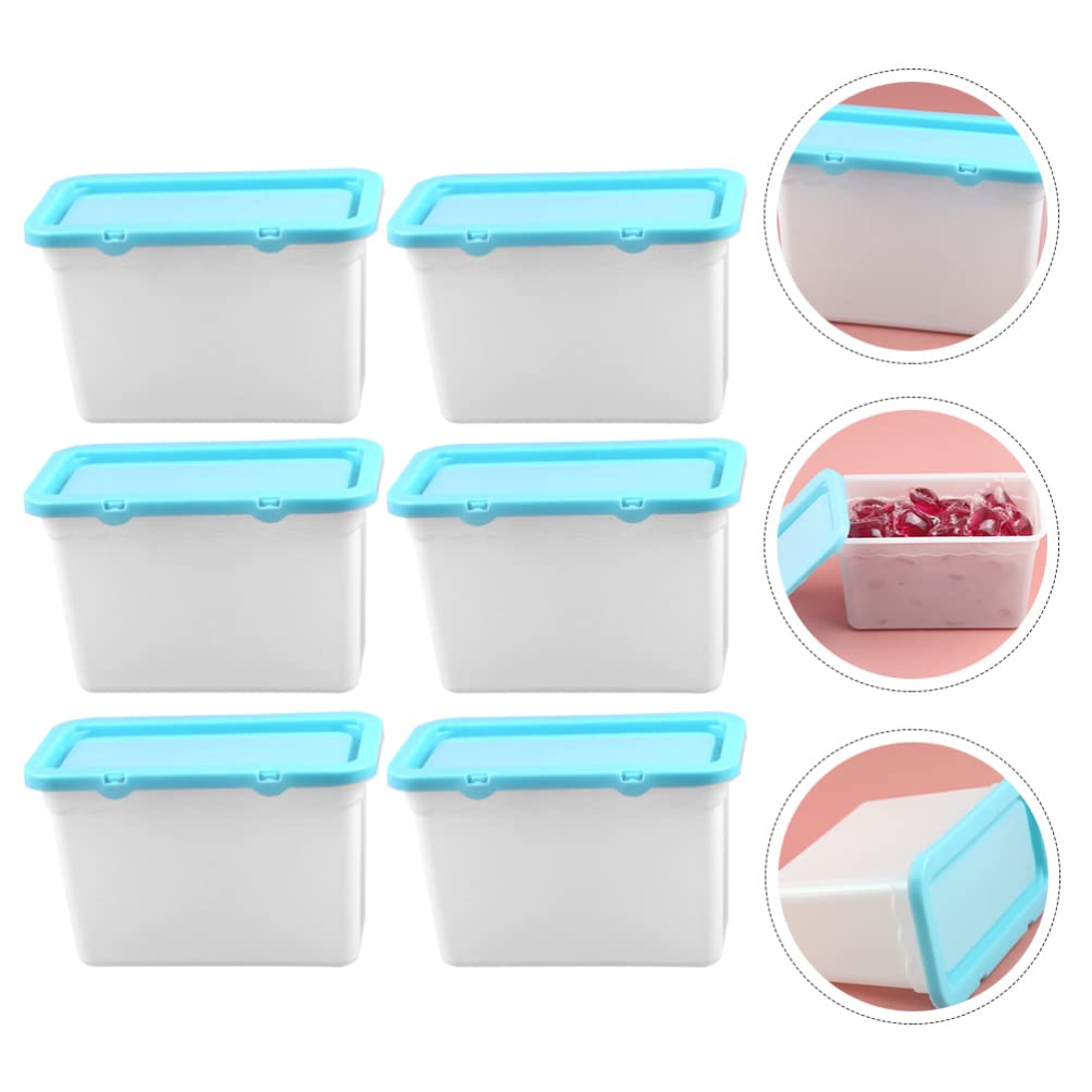 Zerodeko Laundry Pod Container with Lid 6pcs Laundry Pod Box Laundry Canister Clothes Washing Storage Canister Plastic Wrapping Boxes Laundry Container Laundry Beads Case Laundry Holder