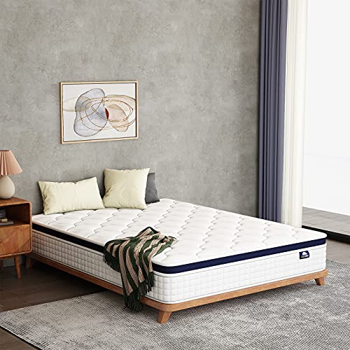 Crystli 12 Inch Full Size Mattress Bed in a Box, Hybrid Mattress with Zero Pressure Foam, Innerspring Mattress for Pressure Relief & Cool Sleep, Medium Firm, CertiPUR-US Certified