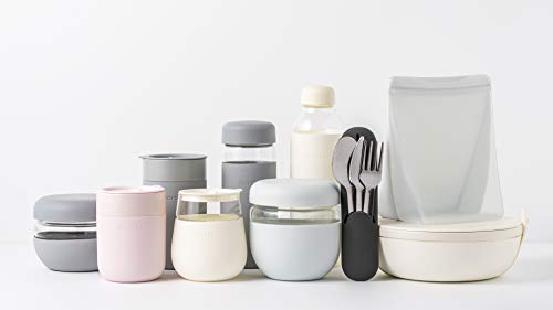 W&P Porter Ceramic Mug w/ Protective Silicone Sleeve, Slate 16 Ounces | On-the-Go | Reusable Cup for Coffee or Tea | Portable | Dishwasher Safe
