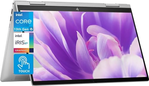 HP Envy 2 in 1 Touch Screen Laptop 2023 Newest, 14" FHD IPS Touchscreen, Intel Core i5-1335U(10-core Up to 4.60 GHz), 8GB RAM, 512GB SSD, Intel Iris Xe Graphics, Wi-Fi 6E, Fingerprint, Win 11 Home
