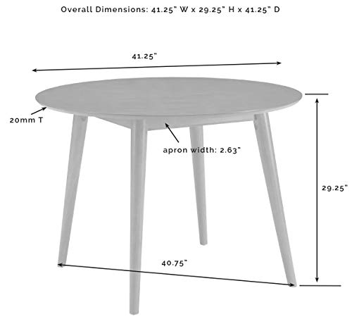 Crosley Furniture Landon Mid-Century Modern Round Wood Dining Table, Mahogany