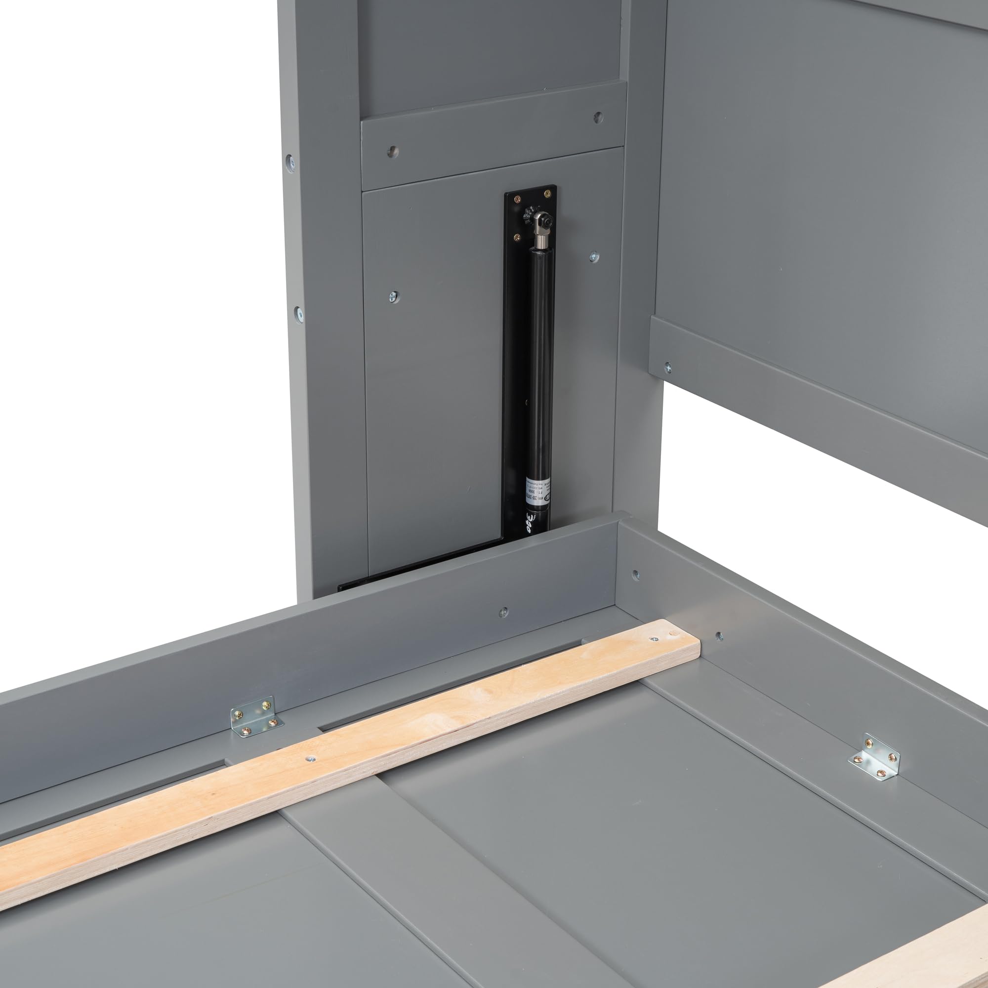 Mobile Murphy Bed Wall Bed Chest Versatility Bed, Queen Size Wood Murphy Bed Wall Bed Frame, Foldable Platform Bed Folded into Cabinet, Bedroom Furniture Folding Bed Cabinet Bed (Gray Bed)