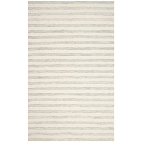 SAFAVIEH Dhurries Collection 2'6" x 10' Light Blue/Ivory DHU575G Handmade Flatweave Premium Wool Runner Rug