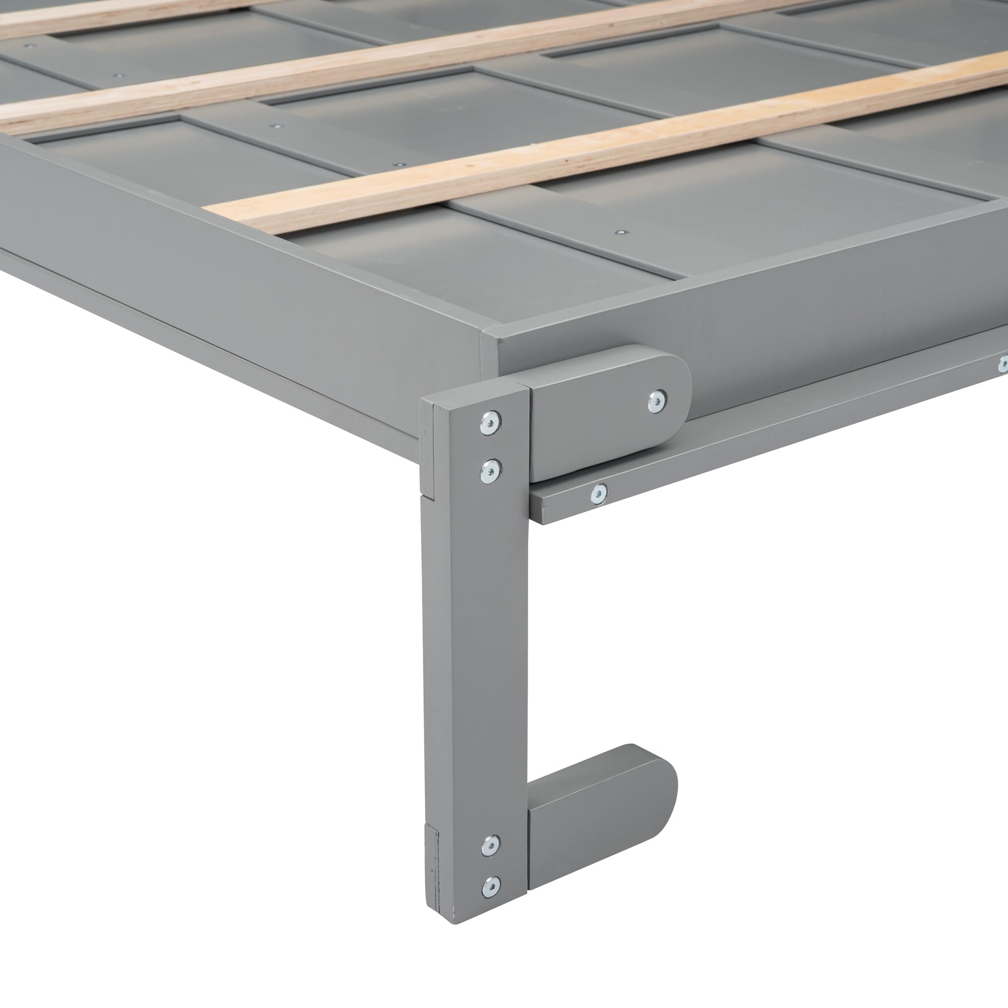 Mobile Murphy Bed Wall Bed Chest Versatility Bed, Queen Size Wood Murphy Bed Wall Bed Frame, Foldable Platform Bed Folded into Cabinet, Bedroom Furniture Folding Bed Cabinet Bed (Gray Bed)