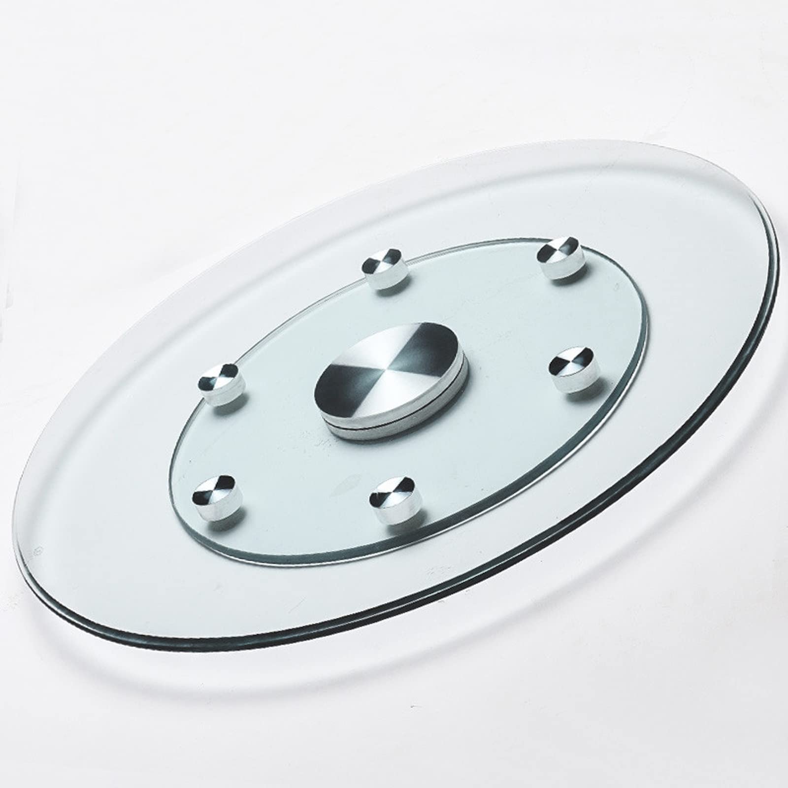 Tempered Glass Lazy Susan Turntable For Dining Table, Round Table Top Rotating Tray, Transparent Rotating Round Turntable 80 CM, Aluminum Alloy Bearing, Silent/Smooth/Not Easy To Dump Aluminium Alloy