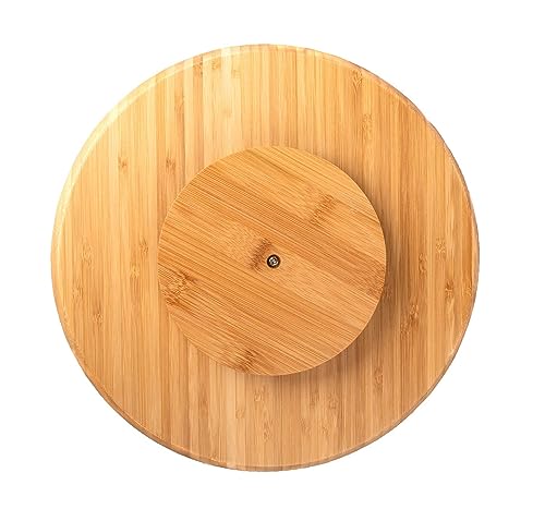 Plutreas Bamboo Lazy Susan Turntable for Cabinet or Table (14 in)