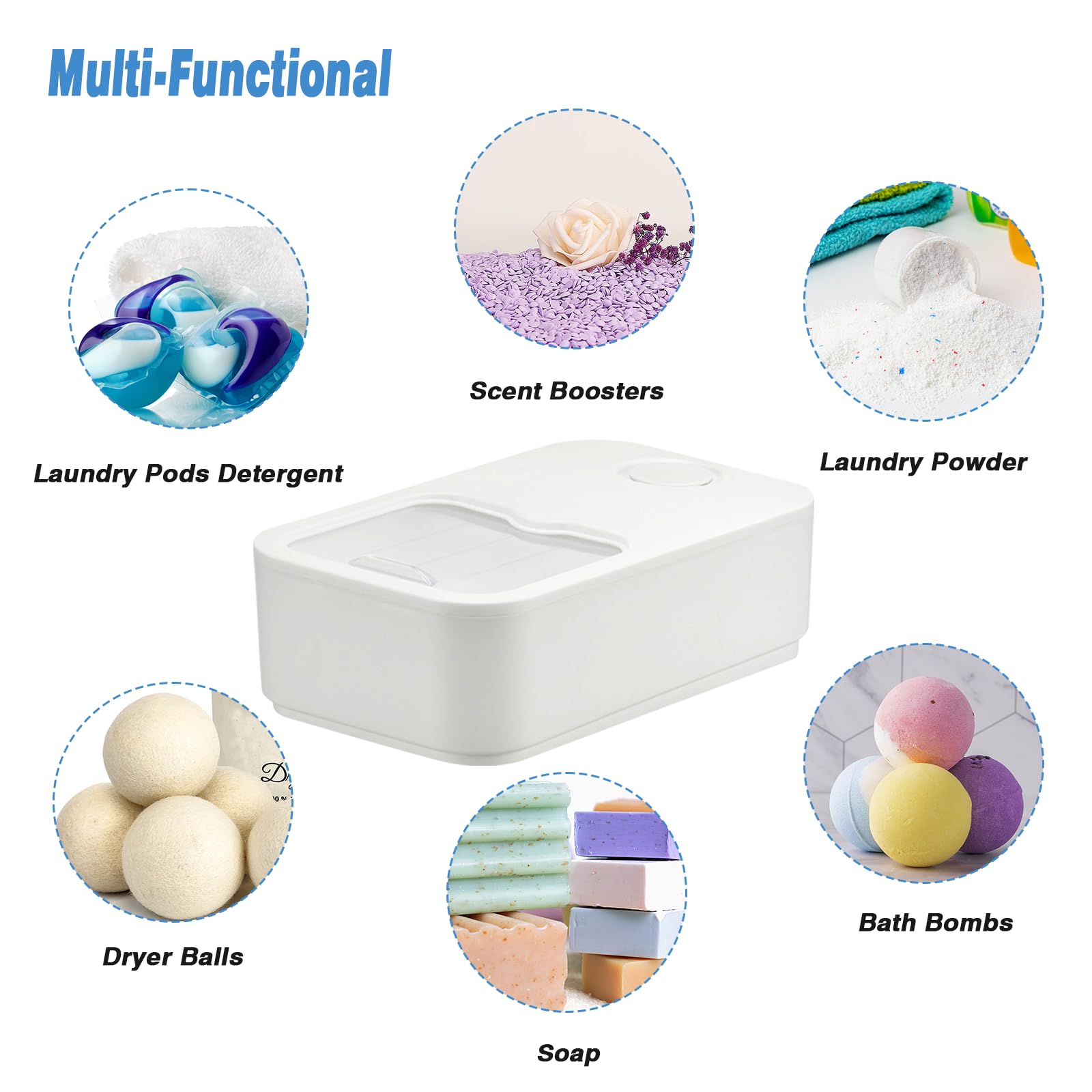 Gnjoyxuan Laundry Pods Container, Laundry Detergent Dispenser with Sliding Lid, Dishwasher Pod Container Holder for Laundry Organization and Storage, Large
