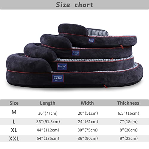 Laifug Memory Foam Oval Dog Bed (54x36x9Inch, Brown), Orthopedic Dog Bed for X-Large Dogs with Durable Waterproof Liner & Removable Washable Cover & Nonskid Bottom