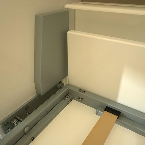 Murphy Bed Twin, Horizontal Twin Size Murphy Bed Cabinet, Wall Bed with Self and Drawers, Wood Hideaway Folding Hidden Beds for Platform Bedroom, Guest Room, Studio or Home Office, White