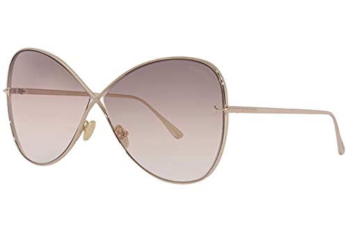 Sunglasses Tom Ford FT 0842 Nickie 28F Shiny Rose Gold/Gradient Brown To Light