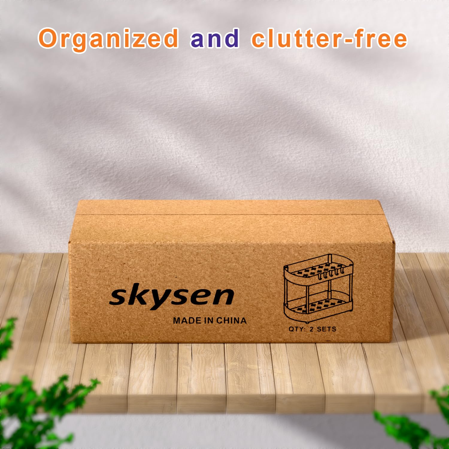 SKYSEN 2 Pack Under sink organizer, under kitchen/bathroom sink organizers and storage, under cabinet storage, Upgrade strengthening structures- Anti rust- 10 Hooks included- Black(uso-2)