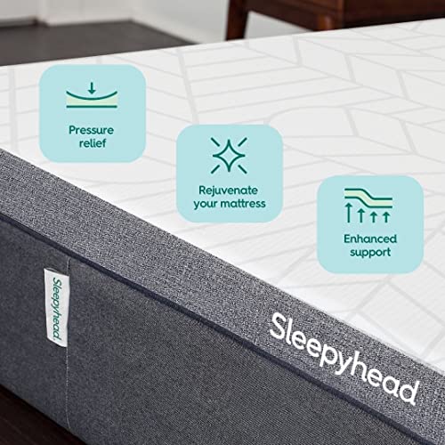 Sleepyhead 3-Inch Queen Mattress Topper - Gel-Infused Memory Foam Topper with Washable Cover - Bedroom Essential (Queen, 3'' Gel Topper)