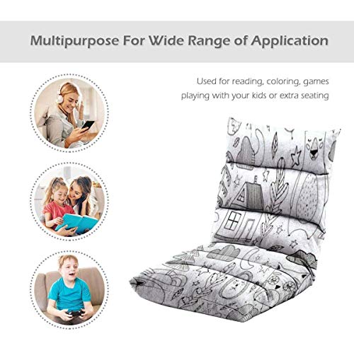 Floor Lounger Adjustable Floor Chair Flat of a Sleepy with an owl a Bear a Hedgehog a Memory Foam Folding Floor Sofa Lounge Chair for Adults Home Office Reading Watching Gaming