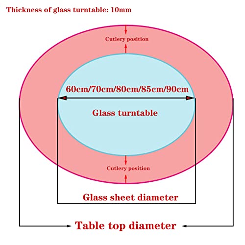 Tempered Glass Turntable ,Tempered Explosion-Proof Glass Lazy Susan Turntable, Round Table Top Rotating Table Tray, 360-degree Dining Table Rotating Tray, With Aluminum Alloy Bearing, Transparent Alum