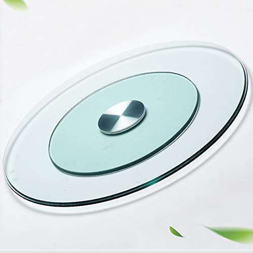 Tempered Glass Turntable ,Tempered Explosion-Proof Glass Lazy Susan Turntable, Round Table Top Rotating Table Tray, 360-degree Dining Table Rotating Tray, With Aluminum Alloy Bearing, Transparent Alum