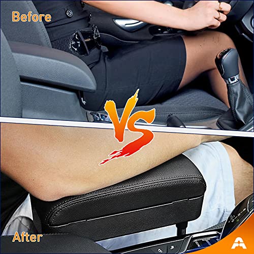 ASOPARTS Car Center Console Armrest Box Support Elbow Rest Cushion Adjustable Height Armrest Box Uniform for Most Vehicles SUV Trucks(Black line)