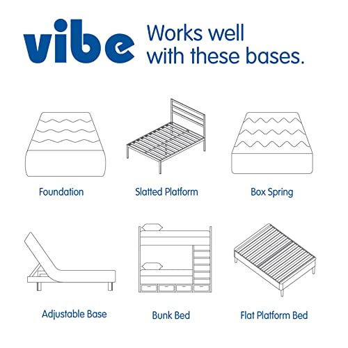 Vibe Quilted Gel Memory Foam and Innerspring Hybrid Pillow Top 12-Inch Mattress | CertiPUR-US Certified | Bed-in-a-Box King