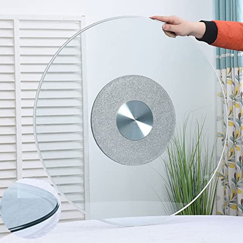 Turntable Large Tempered Glass Turntable Dining Table Turntable Tempered Glass Lazy Susan Turntable With Aluminum Alloy Bearing, Transparent,Smooth Rotation, Turntable Bearings Aluminium Alloy Swivel