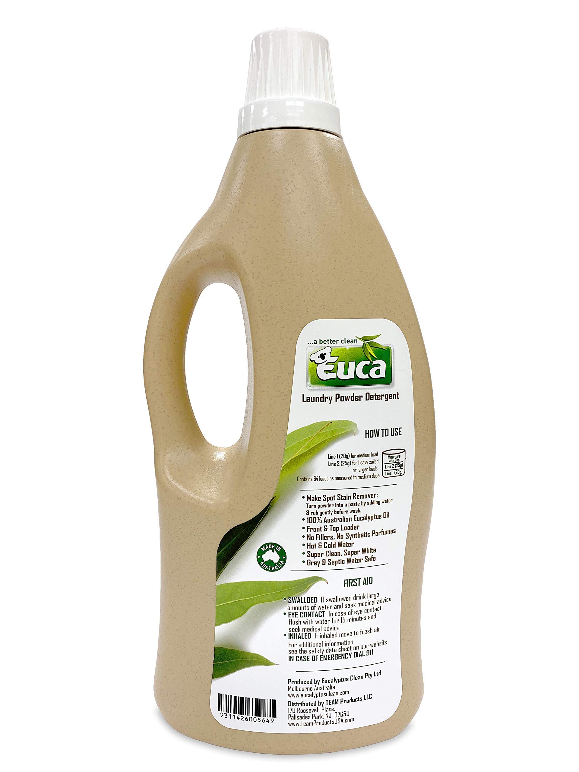 100% Australian Made - ECO-Friendly Eucalyptus Oil Laundry Powder Detergent, Super Concentrated, Hypoallergenic, No Synthetic Perfumes, 2.75 LB (Pack of 2)