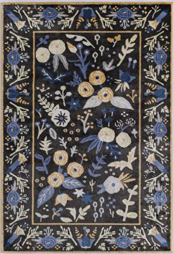 Rugs America Onyx & Blue Gardenias Transitional Rug Gardenia Golden Night VA30B 8'0"X10'0" Area Rug