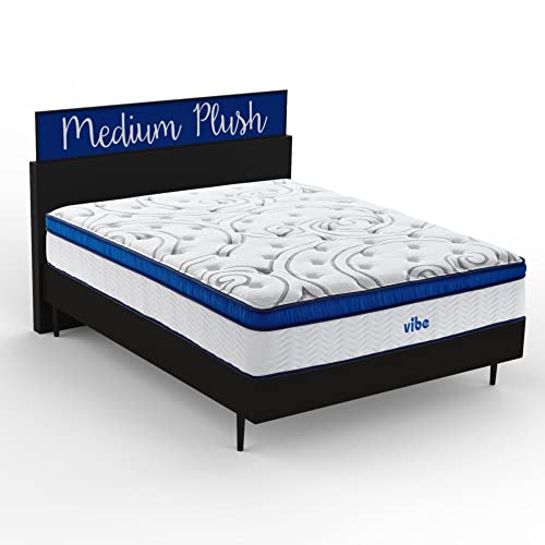 Vibe Quilted Gel Memory Foam and Innerspring Hybrid Pillow Top 12-Inch Mattress | CertiPUR-US Certified | Bed-in-a-Box King