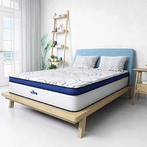 Vibe Quilted Gel Memory Foam and Innerspring Hybrid Pillow Top 12-Inch Mattress | CertiPUR-US Certified | Bed-in-a-Box King