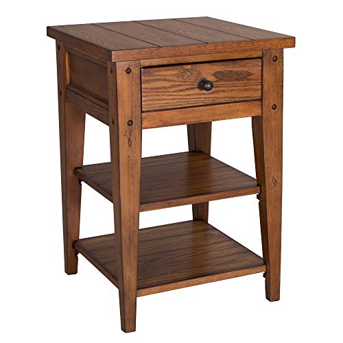 Liberty Furniture Industries Lake House Chair Side Table, 18" x 18" x 26", Medium Brown