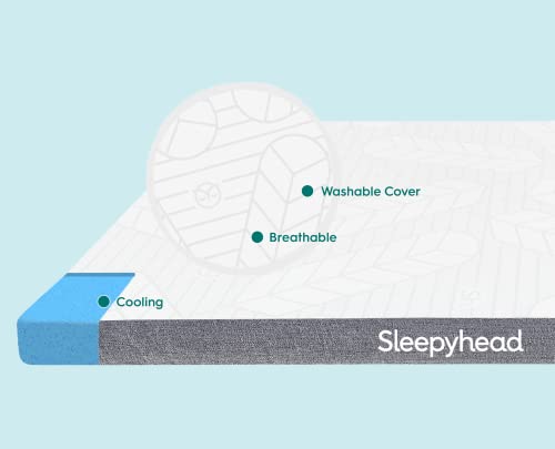 Sleepyhead 3-Inch King Mattress Topper - Gel-Infused Memory Foam Topper with Washable Cover - Bedroom Essential (King, 3'' Gel Topper)