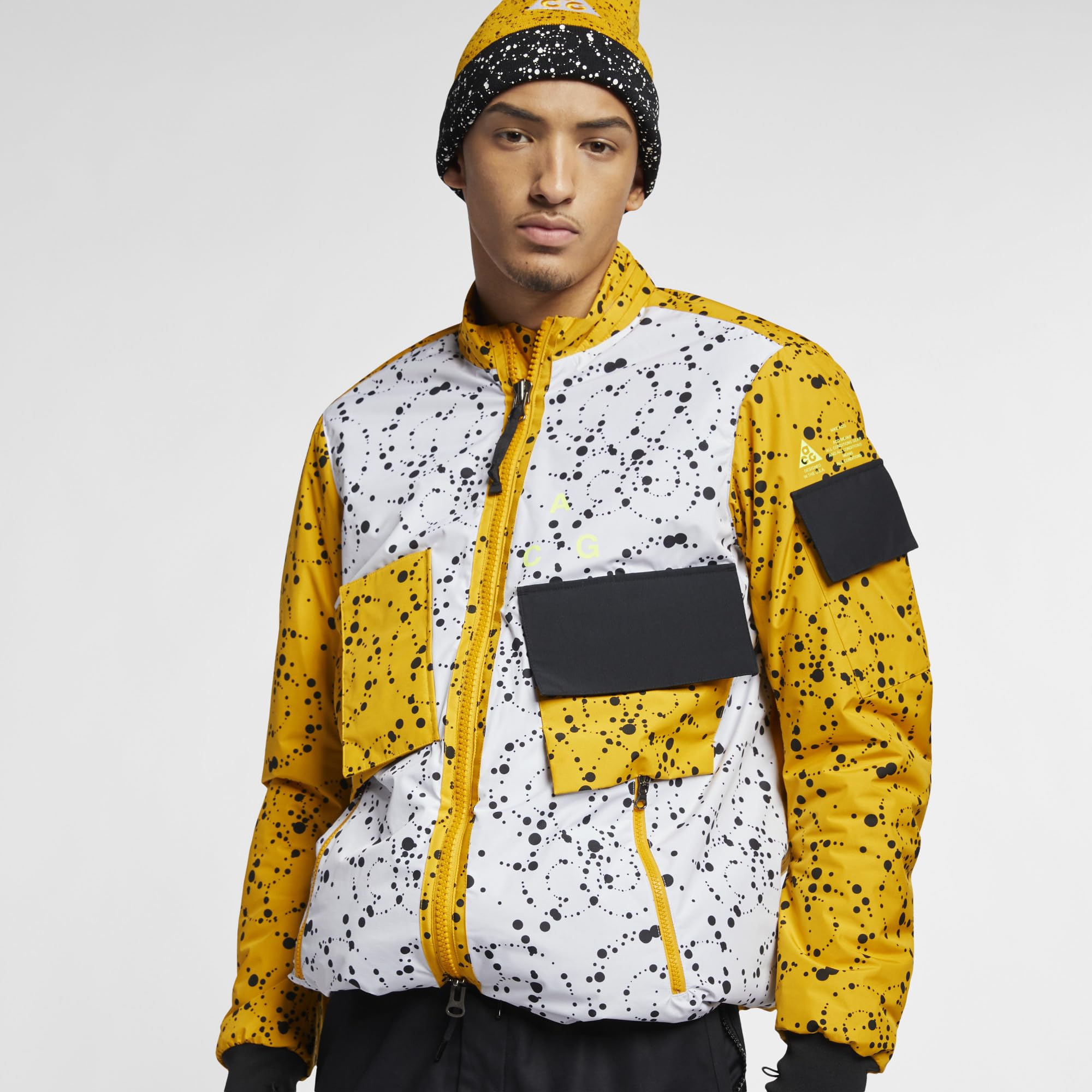 Nike Lab ACG Men’s Insulated Jacket (White/Yellow Ochre, XX-Large)