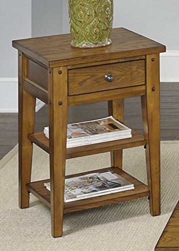 Liberty Furniture Industries Lake House Chair Side Table, 18" x 18" x 26", Medium Brown