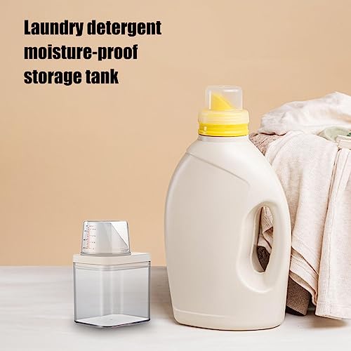 Airtight Laundry Detergent Dispenser with Measuring Cup | Clear Laundry Powder Detergent Storage Box, Washing Powder Container Storage Bucket Detergent Box