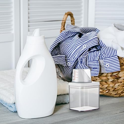 Airtight Laundry Detergent Dispenser with Measuring Cup | Clear Laundry Powder Detergent Storage Box, Washing Powder Container Storage Bucket Detergent Box