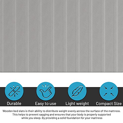 Mayton, 0.75-Inch Heavy Duty Mattress Support Wooden Bunkie Board/Slats with Covered, Queen, Grey