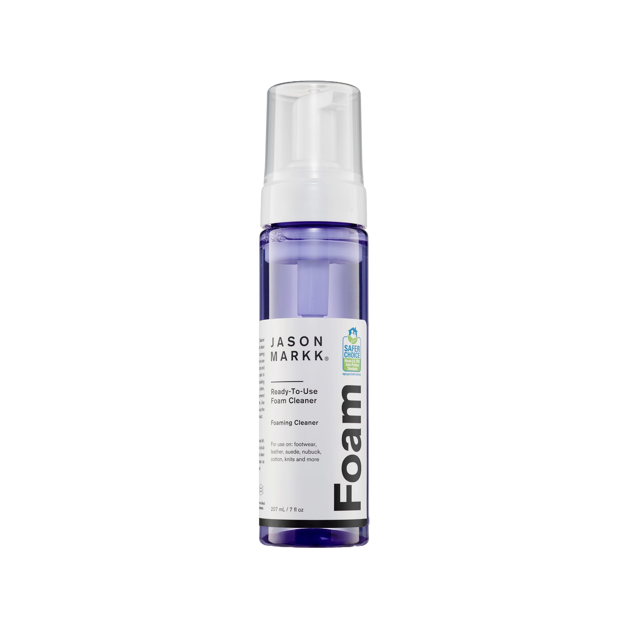 Jason Markk Read-To-Use Foam, Shoe Cleaner, Sneaker Care, Ideal for Footwear, Safe for Leather, Suede, Nubuck, Cotton, Knits, 7oz