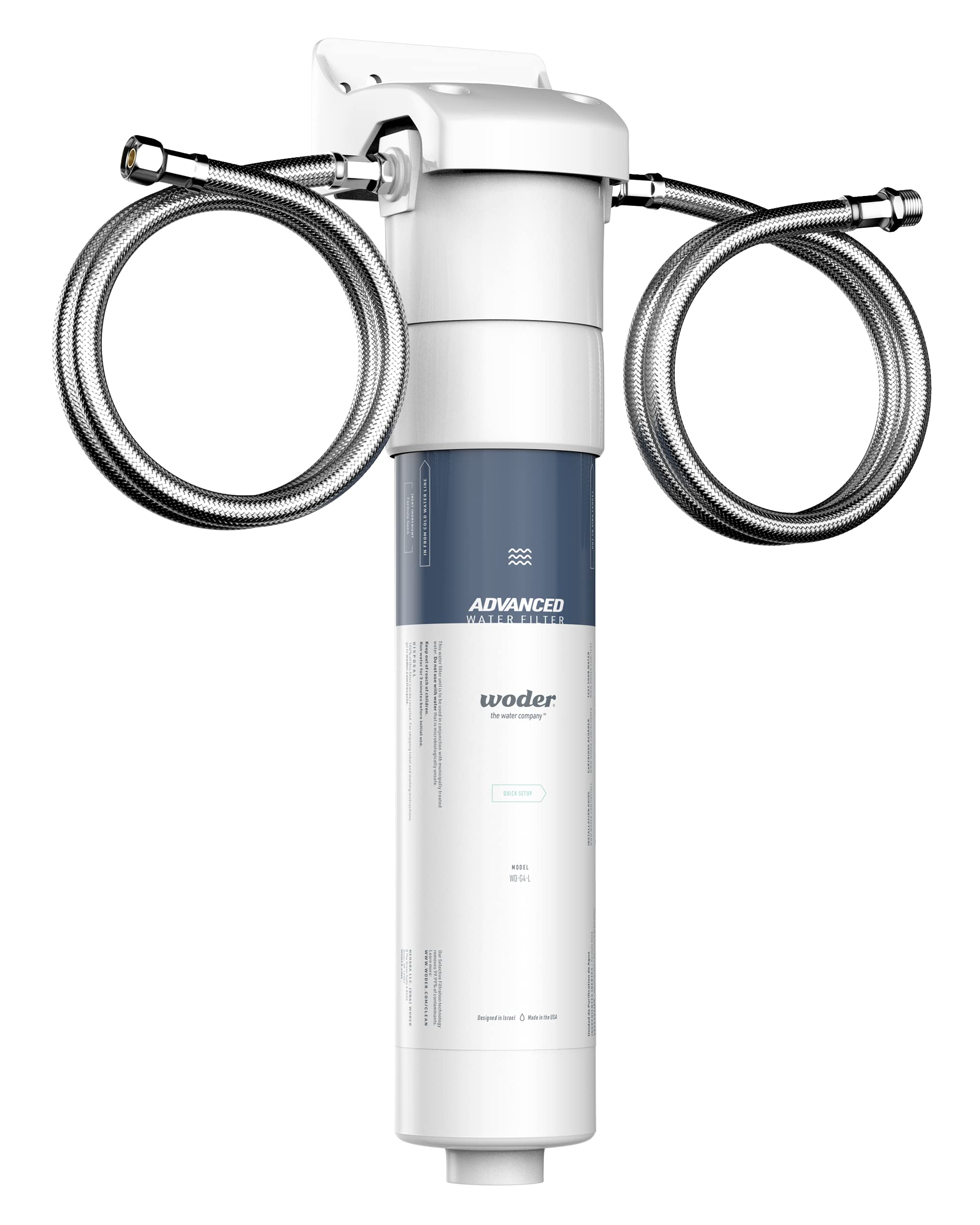 Woder Under Counter Water Filter – Ultra High Capacity Home Water Filtration System – Lead, HM, Chlorine and PFAS Removal - Keeps Essential Minerals US Made (Gen4)
