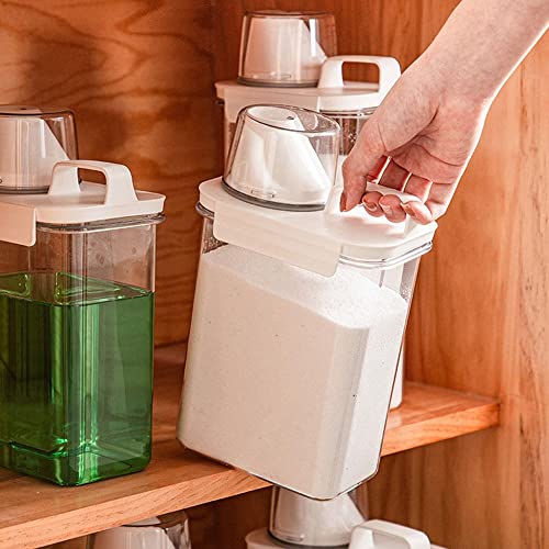 CHDHALTD 1100ml/1800ml/2300ml Laundry Detergent Dispenser, Washing Powder Container Airtight Storage Bucket Laundry Detergent Powder Box(M)