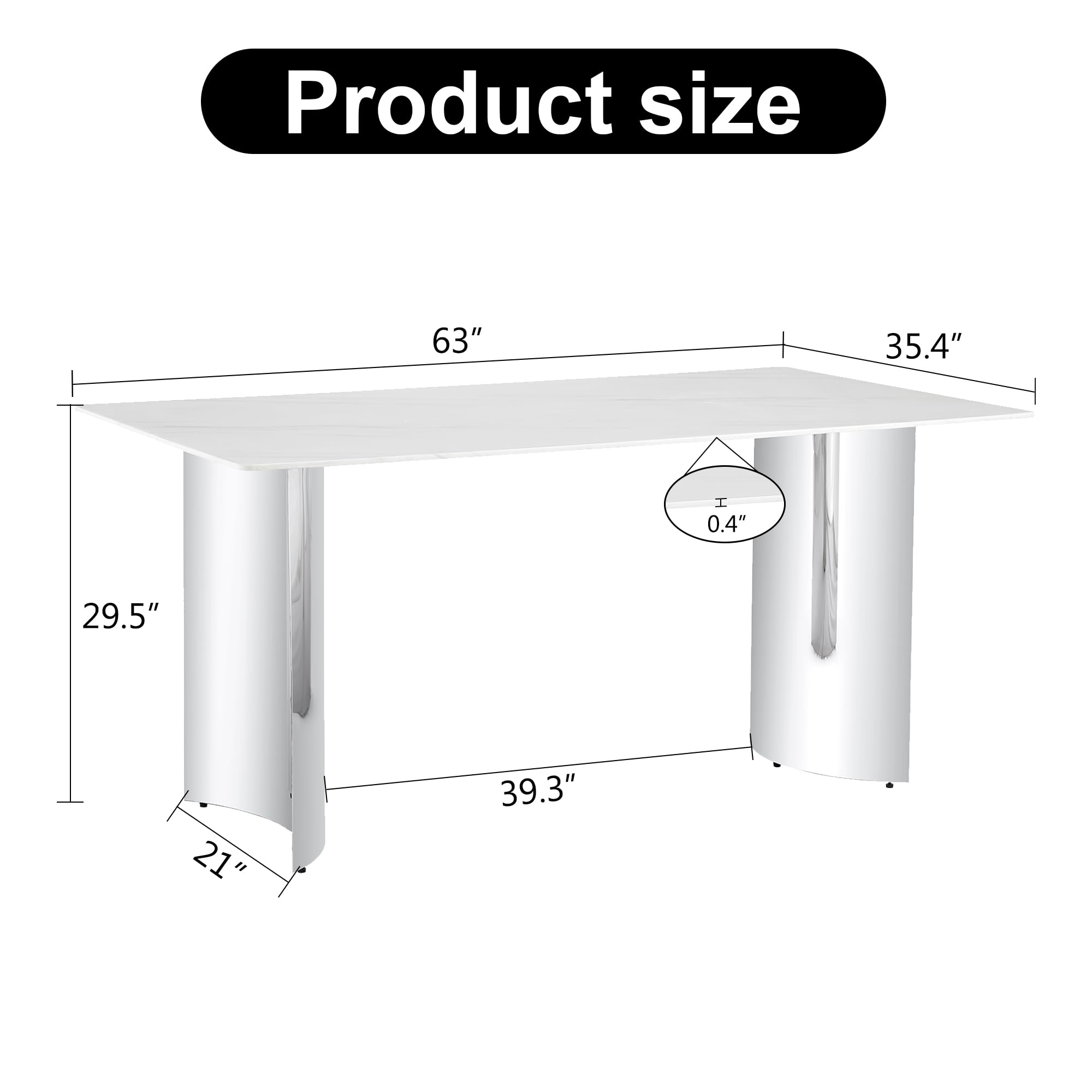 Faux Marble Dining Room Table Set for 6,Modern Rectangular Faux Marble Dining Table Top,7 Piece Dining Table Set with 6 Pcs Leather Dining Chairs for Kitchen Dining Room