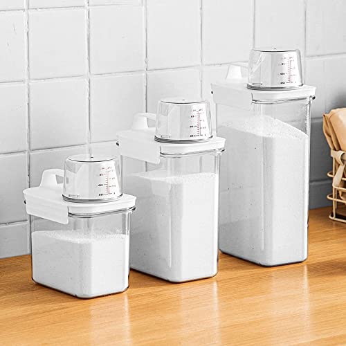 CHDHALTD 1100ml/1800ml/2300ml Laundry Detergent Dispenser, Washing Powder Container Airtight Storage Bucket Laundry Detergent Powder Box(M)
