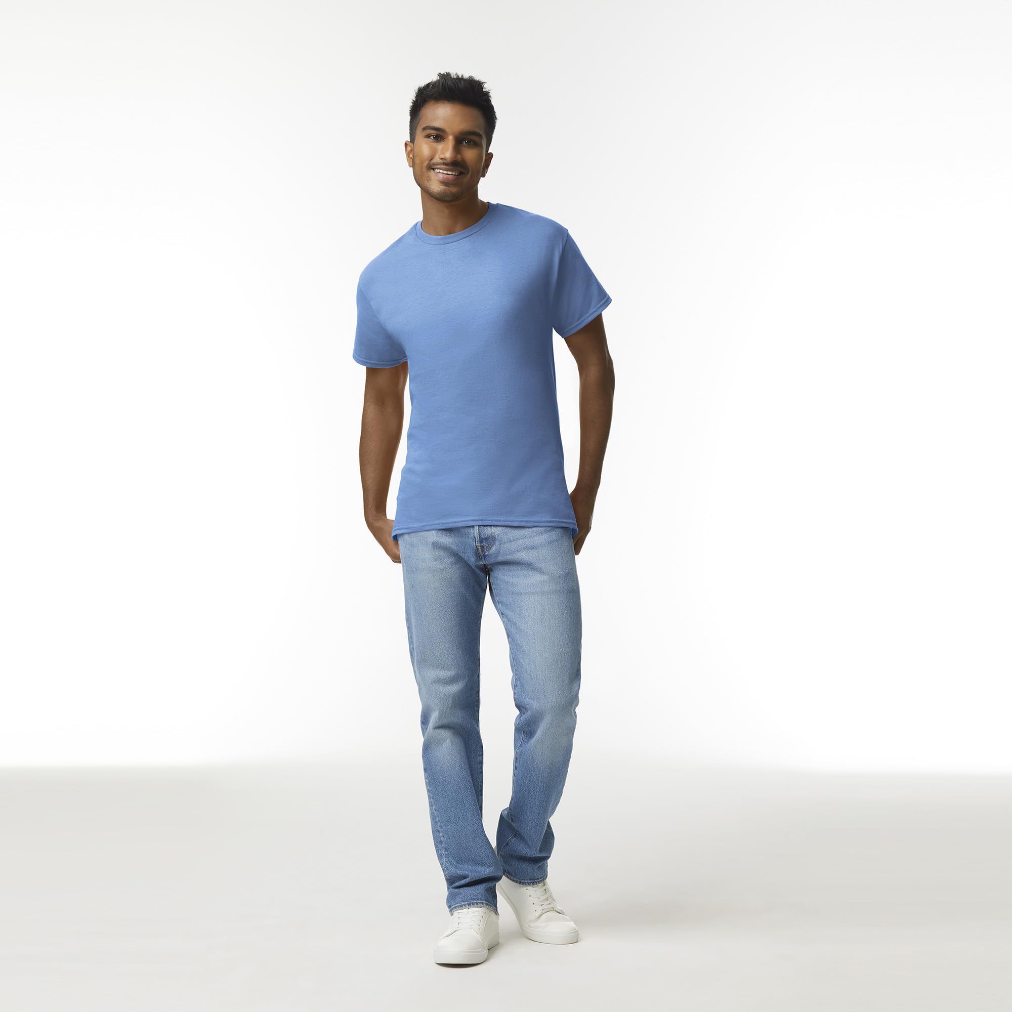 Gildan Adult Ultra Cotton T-Shirt, Style G2000, Multipack, Carolina Blue (Pack of 2), Large