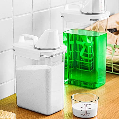 Houchu Washing Powder Container Household Detergent Box Laundry Measuring Cup Detergent Powder Storage Bucket(M)