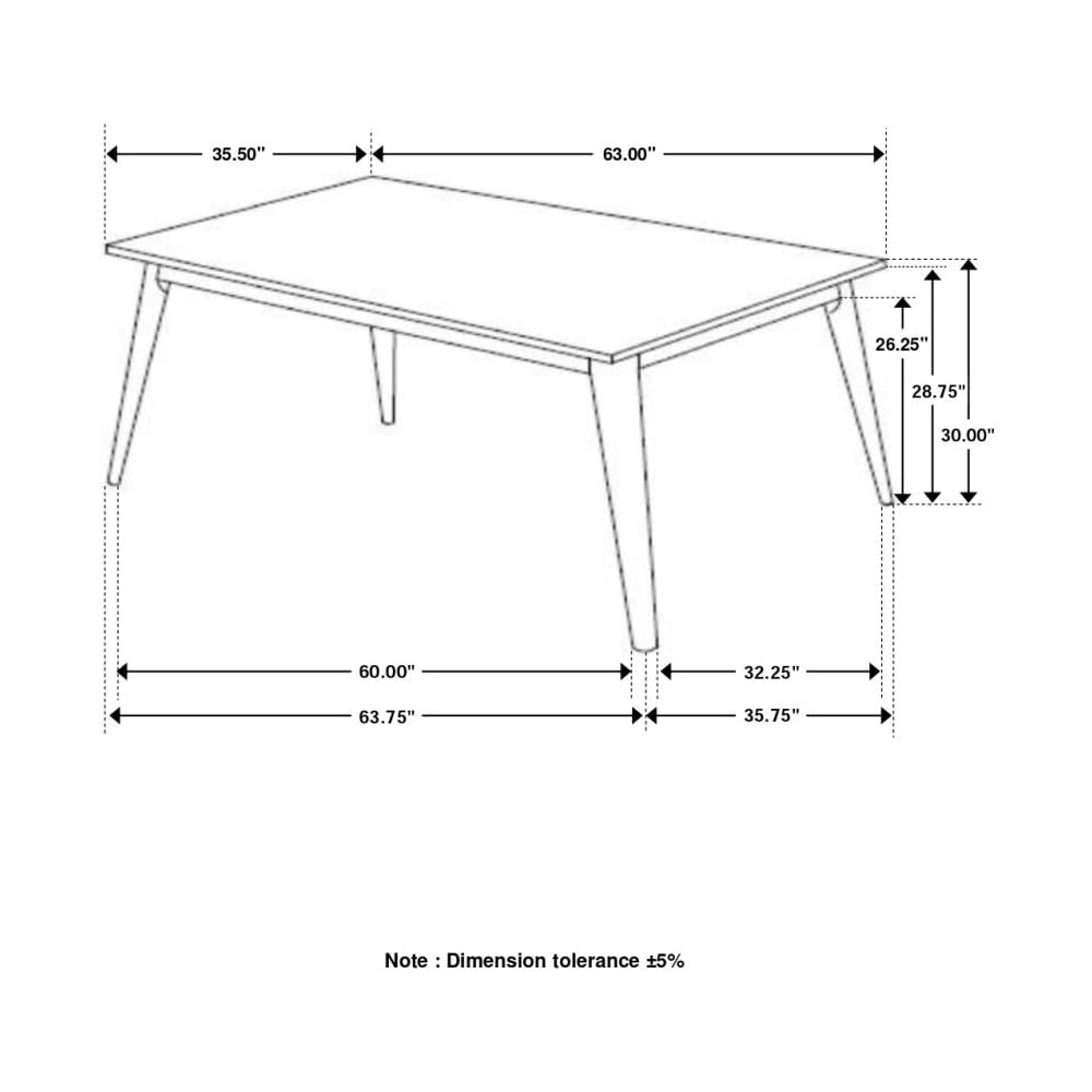 Coaster Home Furnishings Everett Faux Top White Dining Table, Marble and Natural Walnut (192761)