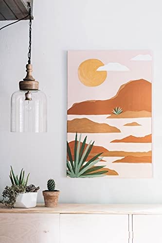 Signature Design by Ashley Faiz Rustic 20.5" Natural Wood & Glass Pendant Light, Brown & Clear