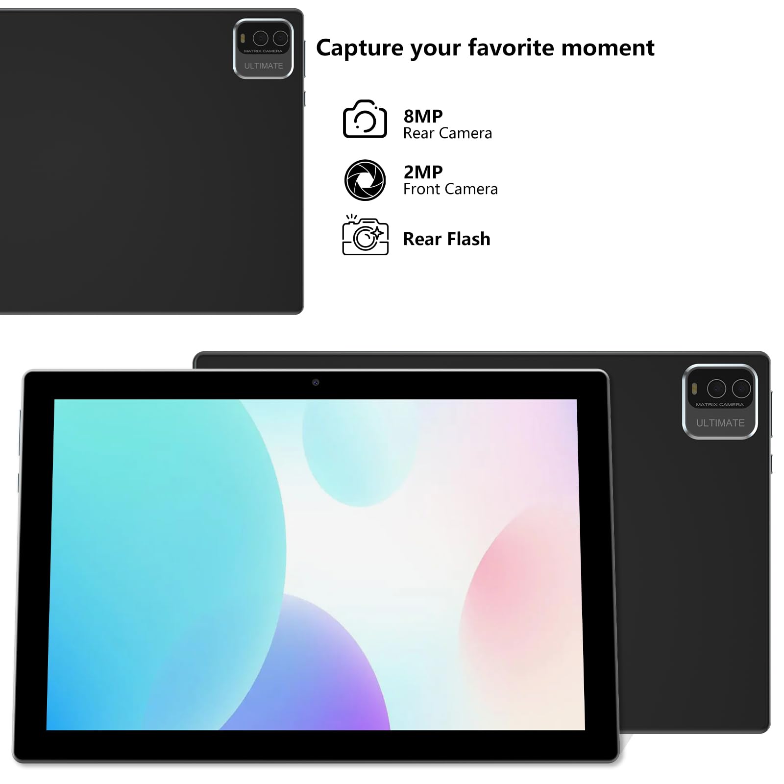 6GB RAM+128GB ROM Android Tablet, 10 Inch 2 in 1 Tablets with Keyboard Mouse Case Stylus, 2.4G/5G Wifi6 BT 5.0, 2.0Ghz Quad-core Computer Tablet, 1280*800 HD Touch Screen, 8MP Camera, 6000mAh Battery