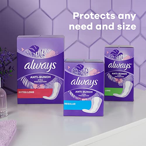 Always Xtra Protection Daily Feminine Panty Liners for Women, Long Length, Fresh Scent, 72 Count x 4 Packs ((288 Count total)