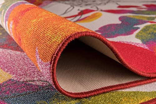 Modern Bright Flowers Non-Slip (Non-Skid) Area Rug 8 x 10 (7' 10" x 10') Multi
