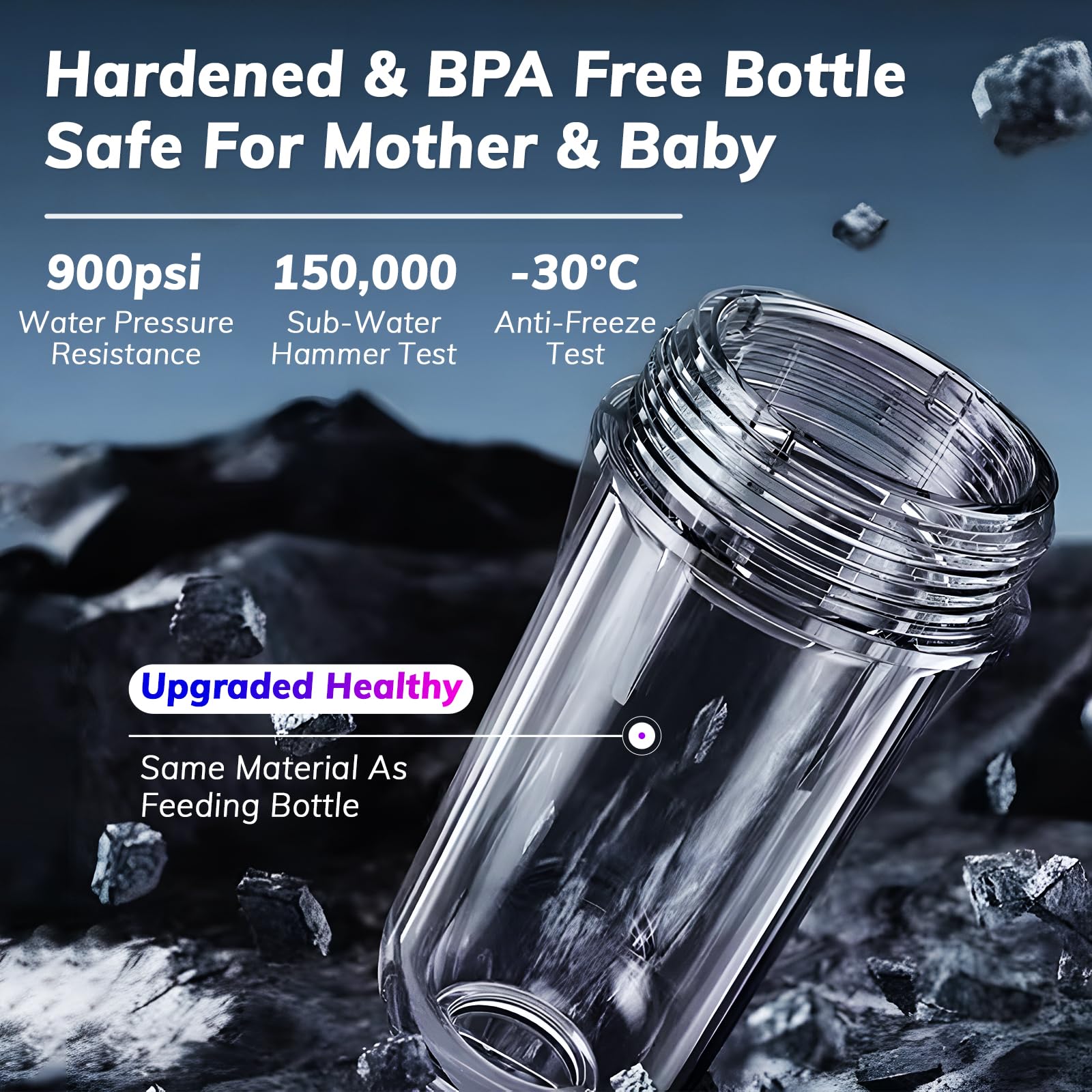 BriskSpring Self-Cleaning Spin Down Sediment Water Filter, Automatic Rotating Scraper Filter Screen, 40 Micron Reusable Whole House Water Filter System, 1" MNPT + 3/4" FNPT, Water Pressure Gauge