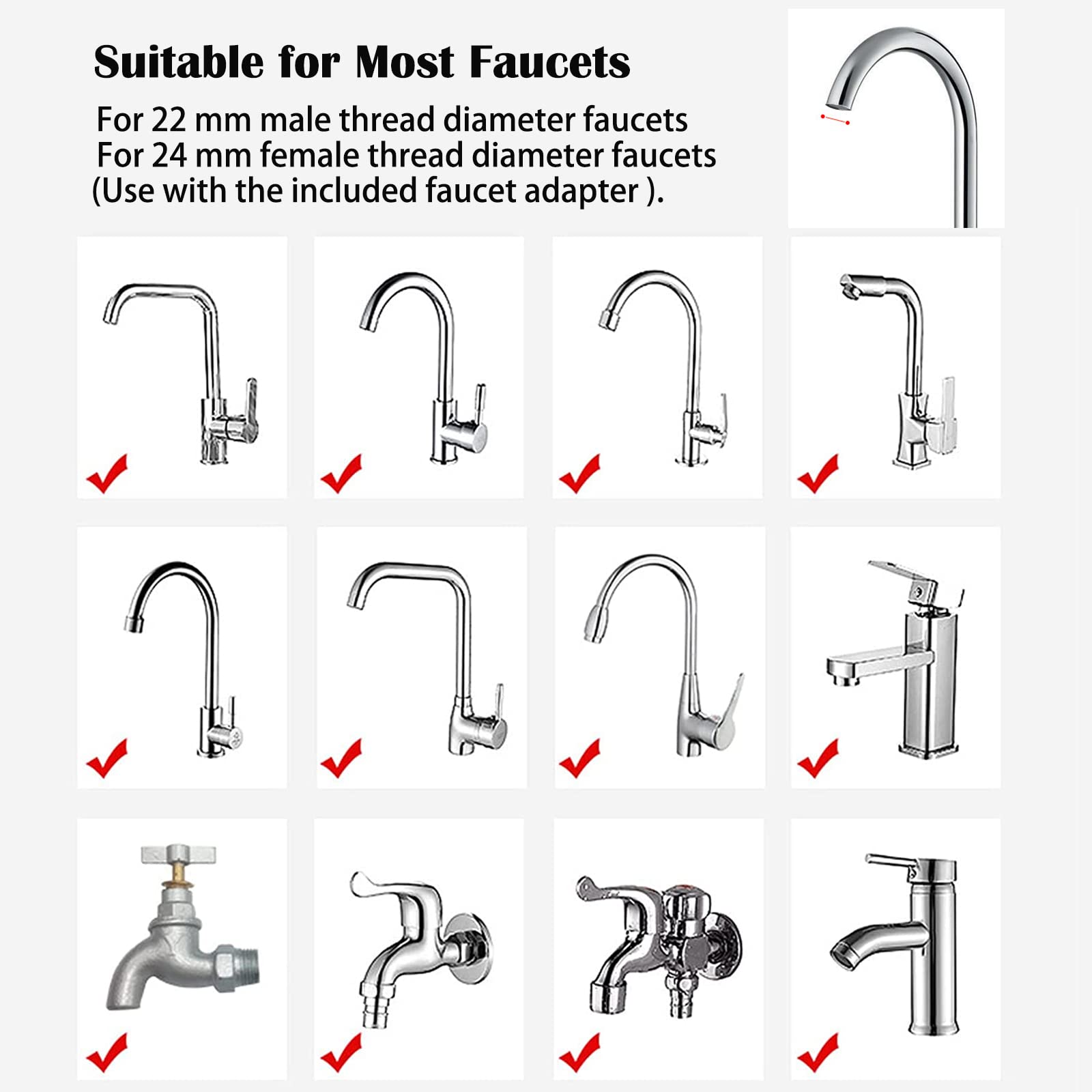 Brand 360-Degree Rotating Water Purifier Removes Metals and Hard Water for Sink