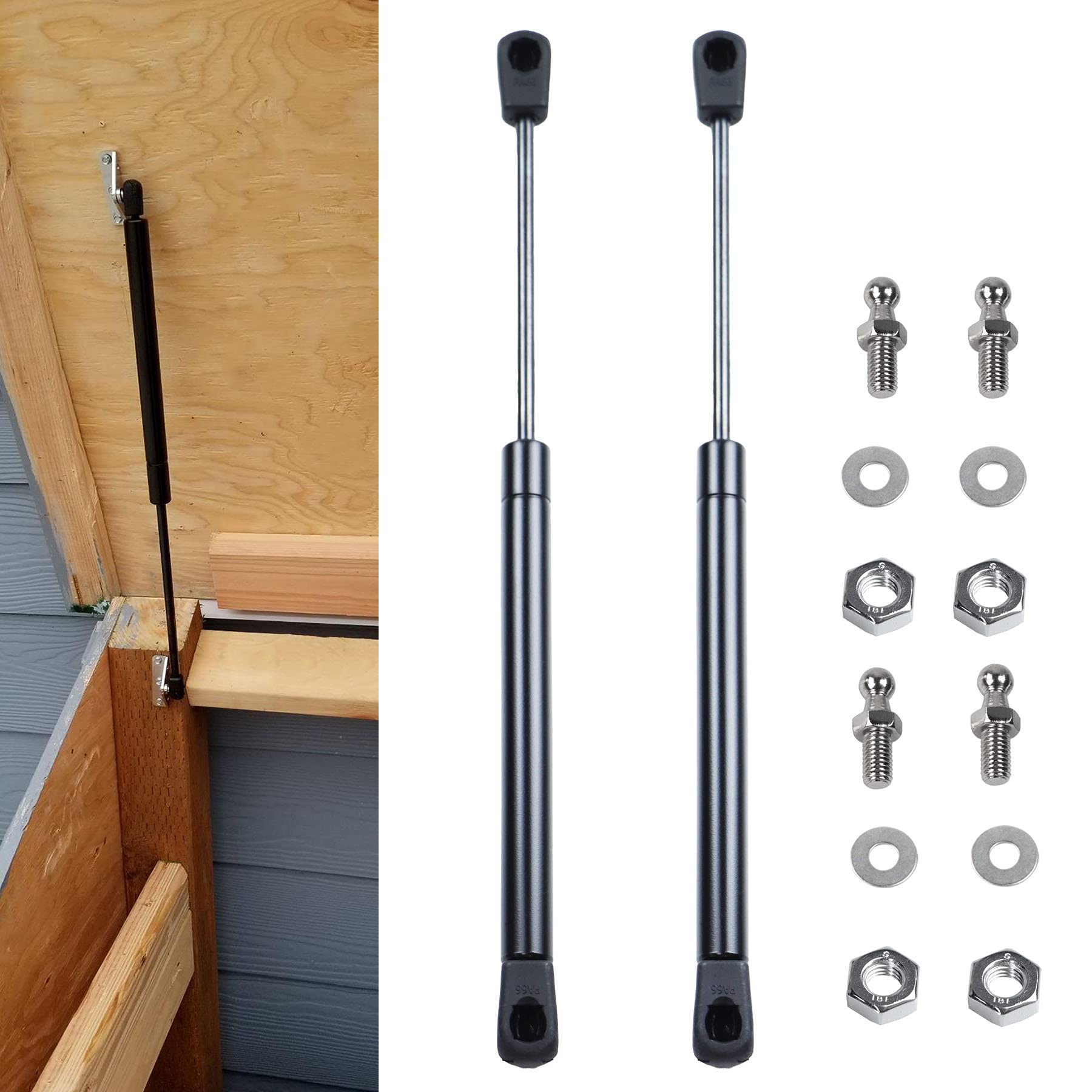 2 Pcs Gas Struts 17 Inch 120 lbs Prop Shock Lift Struts Springs Rod for RV Camper Bed Truck Cap Camper Shell Boat Hatch Door Murphy Bed Heavy Toolbox Duty Box Lid
