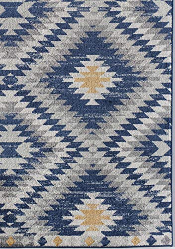 CosmoLiving by Cosmopolitan Amaia Area Rug, 5 ft x 7 ft, Kilim Cadet